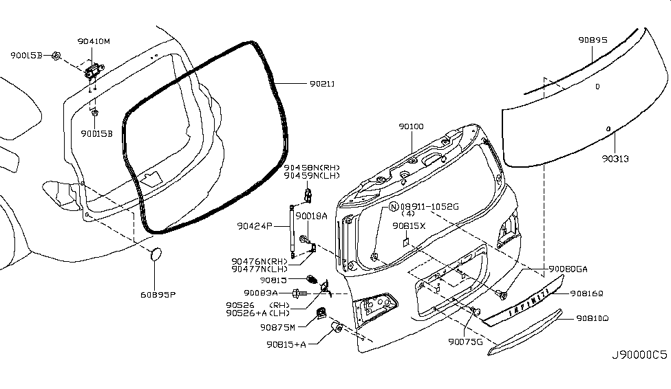90816-1LA0A - Genuine Infiniti Parts