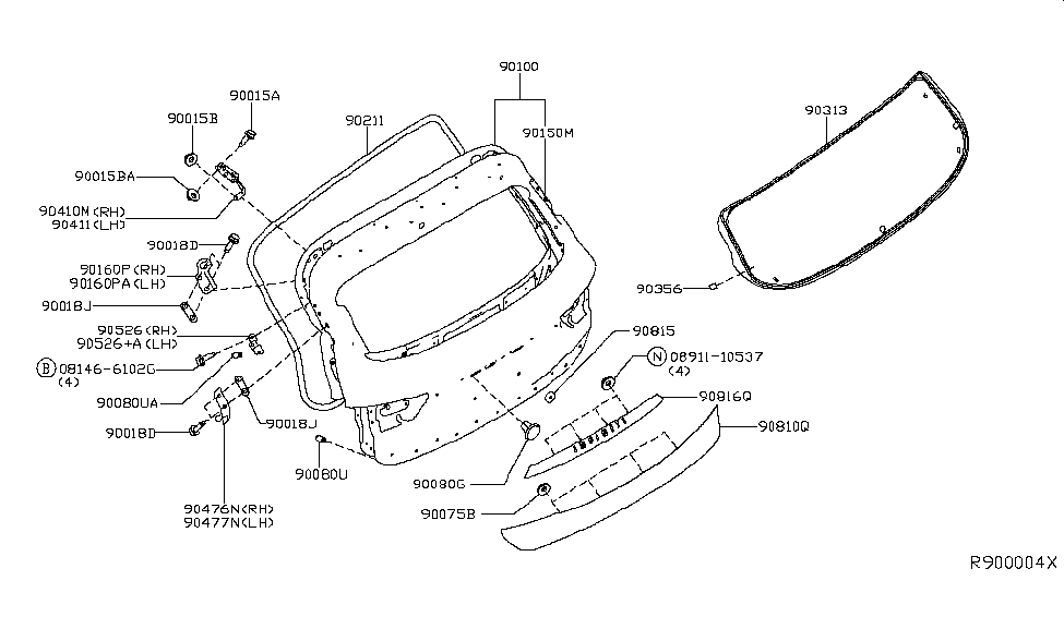90818-9NG0A - Genuine Infiniti Parts