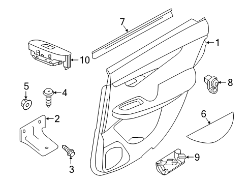82834-5NA0A Genuine Infiniti #828345NA0A Seal-Rear Door Inside,RH