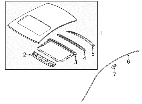 Roof & Components, Exterior Trim of Body & Hardware - 2020 Infiniti Q50