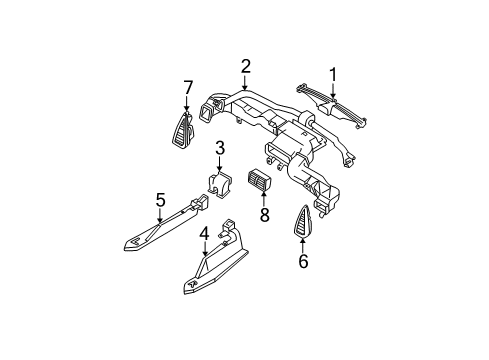 68750-8J000 Genuine Infiniti #687508J000 Ventilator Assy-Center